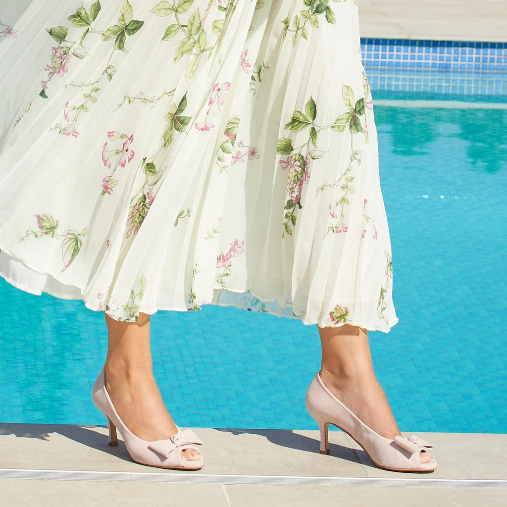 Shelby: Blush Suede – Open-Toe Heels For Wide Feet | Sole Bliss – Sole Bliss USA