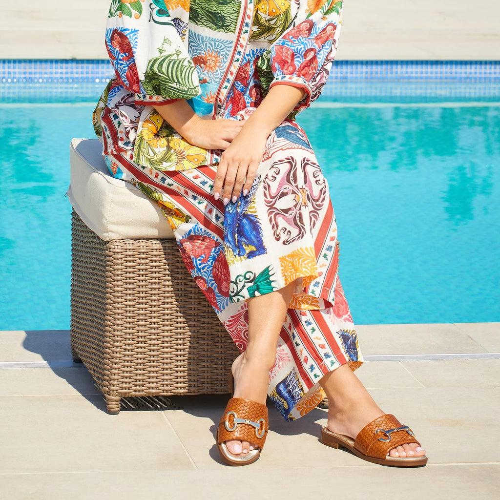 Bardot: Tan Weave - Wide Fit Sliders | Sole Bliss – Sole Bliss USA