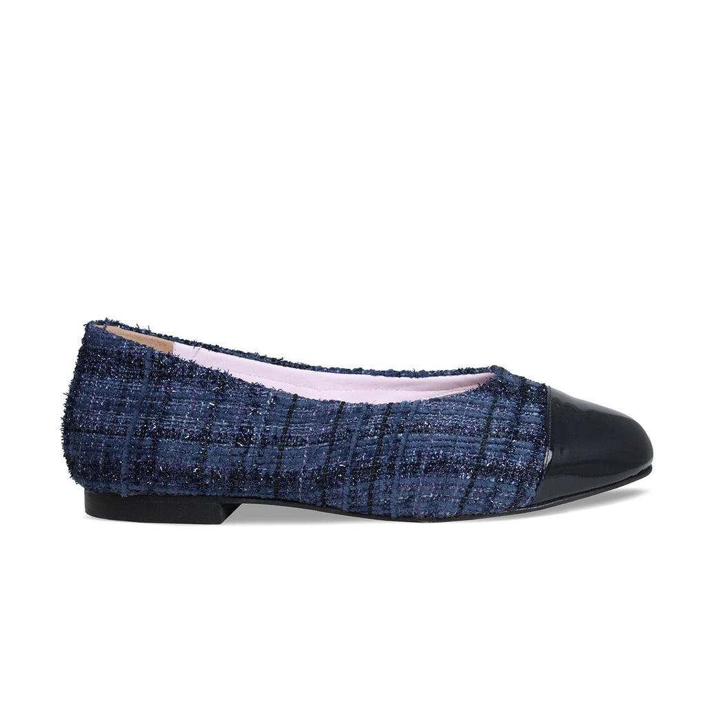 Luna: Navy Tweed & Patent – Unique Ballet Flats for Bunions | Sole ...
