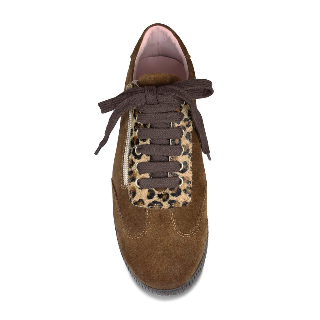 Pixie: Tan Suede & Leopard - Wide Fit Sneakers For Women | Sole Bliss ...