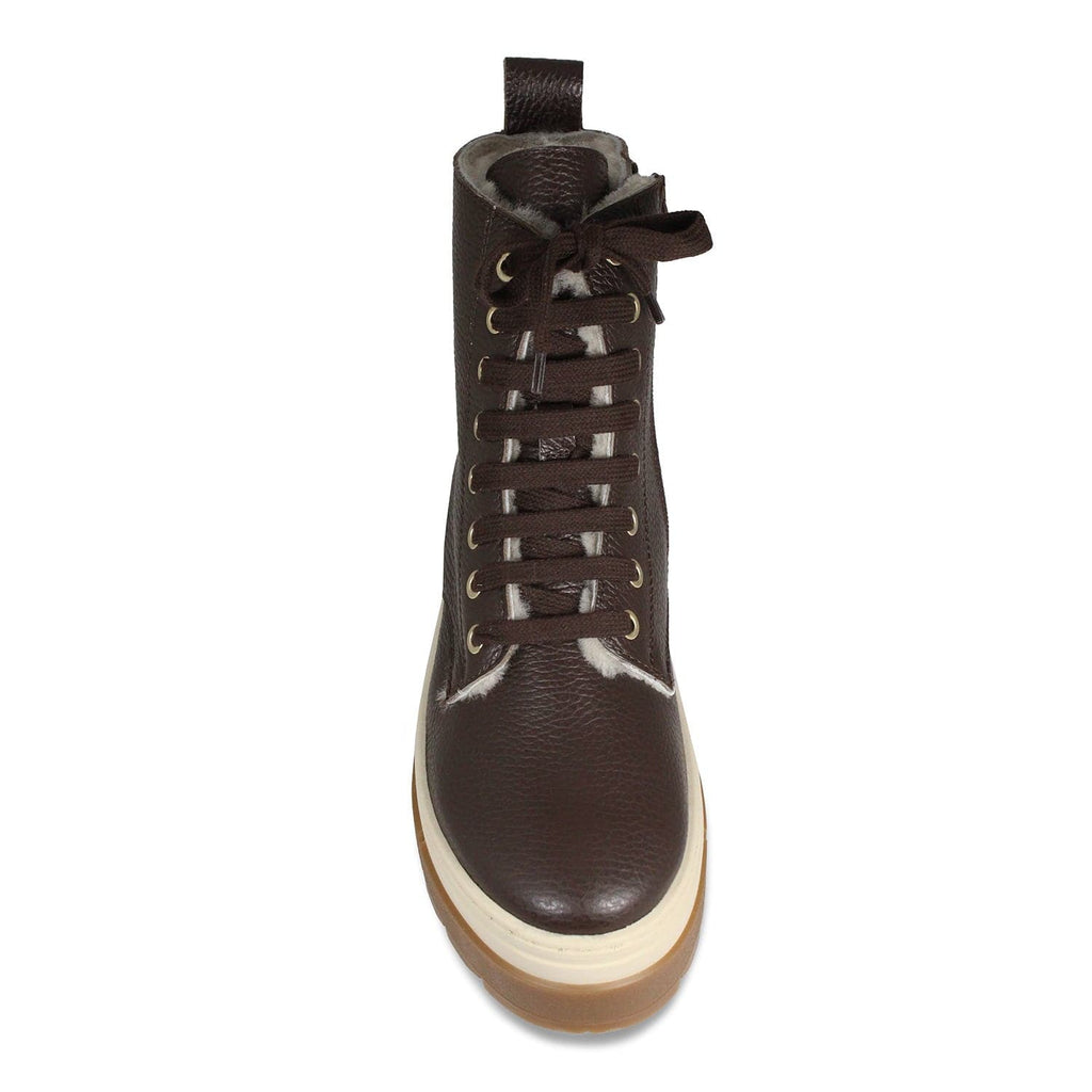 Venture: Chocolate Brown Leather - Lace-Up Winter Boots | Sole Bliss ...